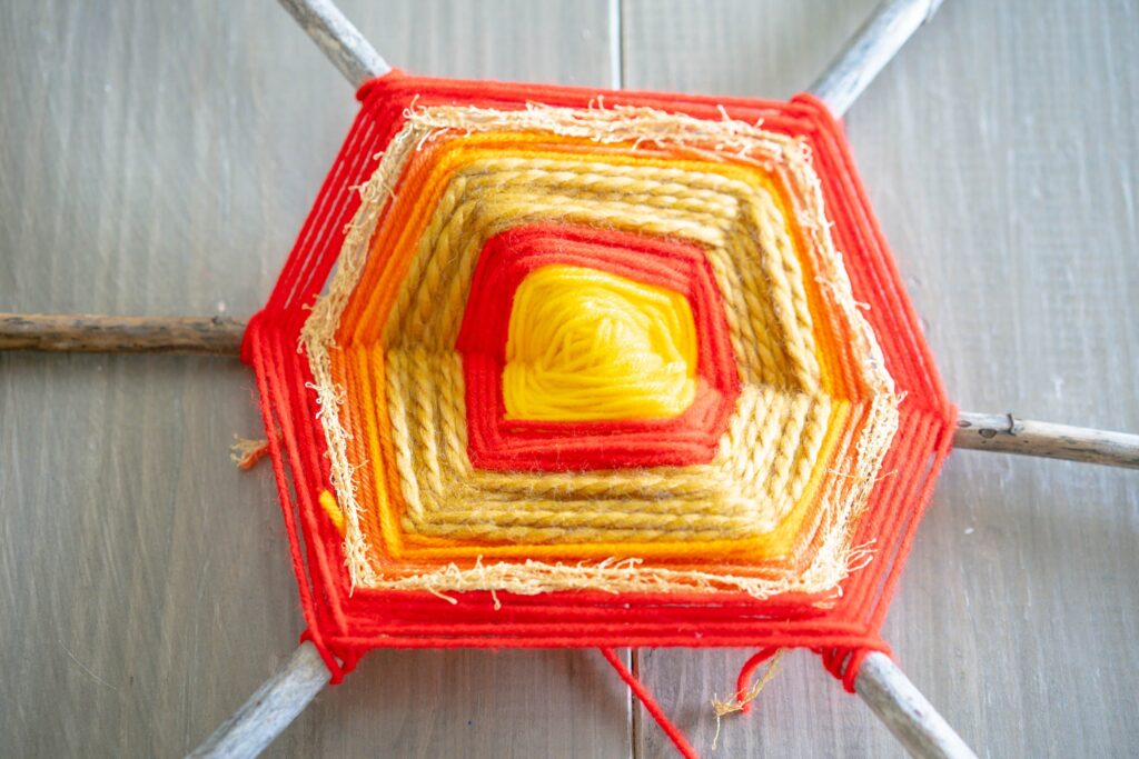Giant God's Eye Yarn Craft - Rooted Childhood